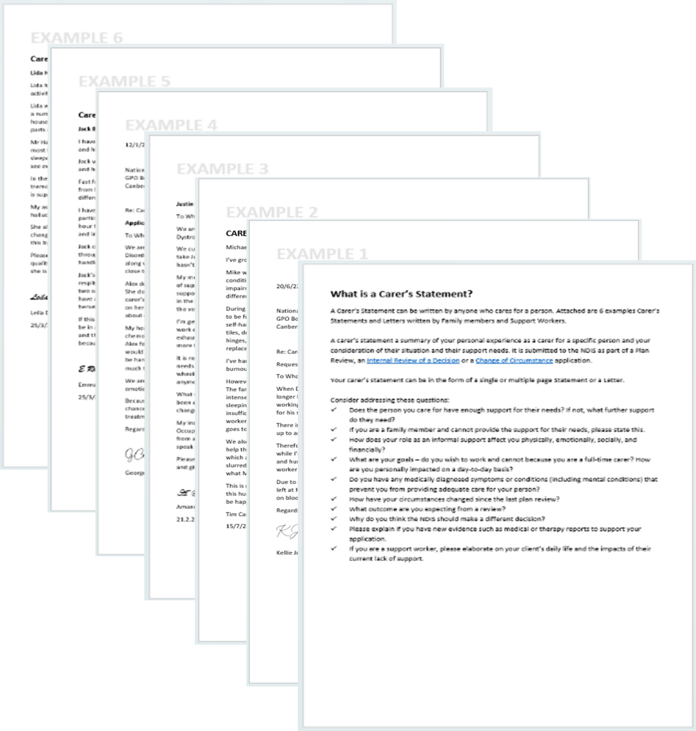 Carers Statements Templates | NDIS Templates | supporttoyou