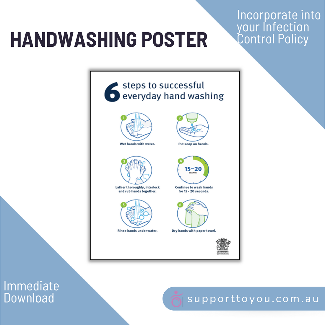 Hand Washing Poster | Disability Support | supporttoyou