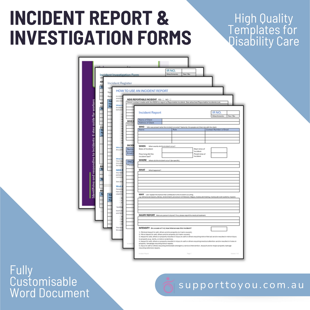 Incident Report Template | Disability Support | supporttoyou