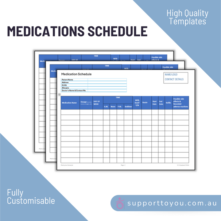 Charts | Disability Care | supporttoyou