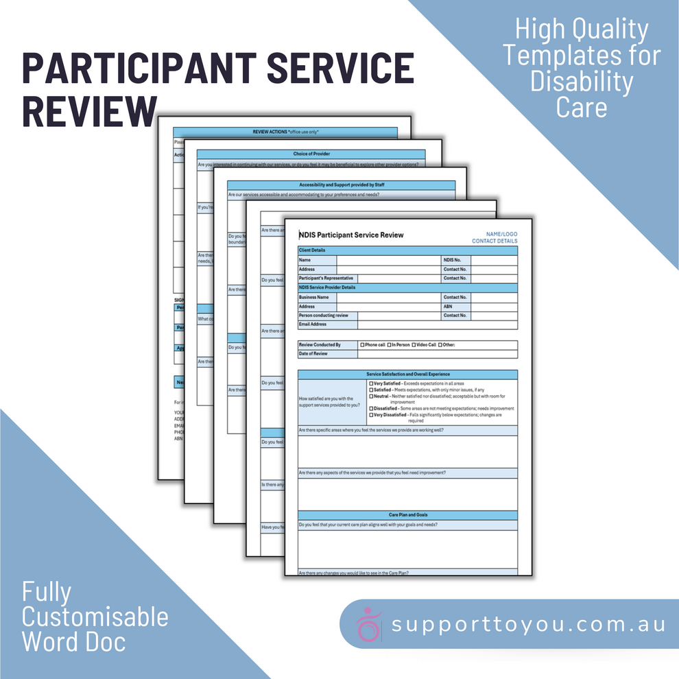 Participant Service Review | Disability Care | supporttoyou