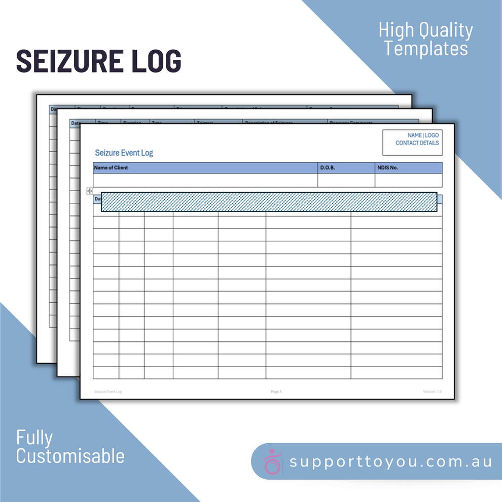 Seizure Log | Disability Support | supporttoyou