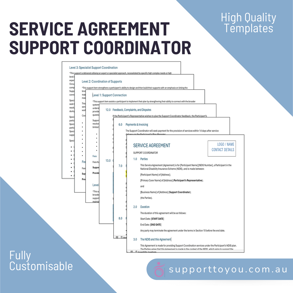 Service Agreement | Support Coordinator | supporttoyou