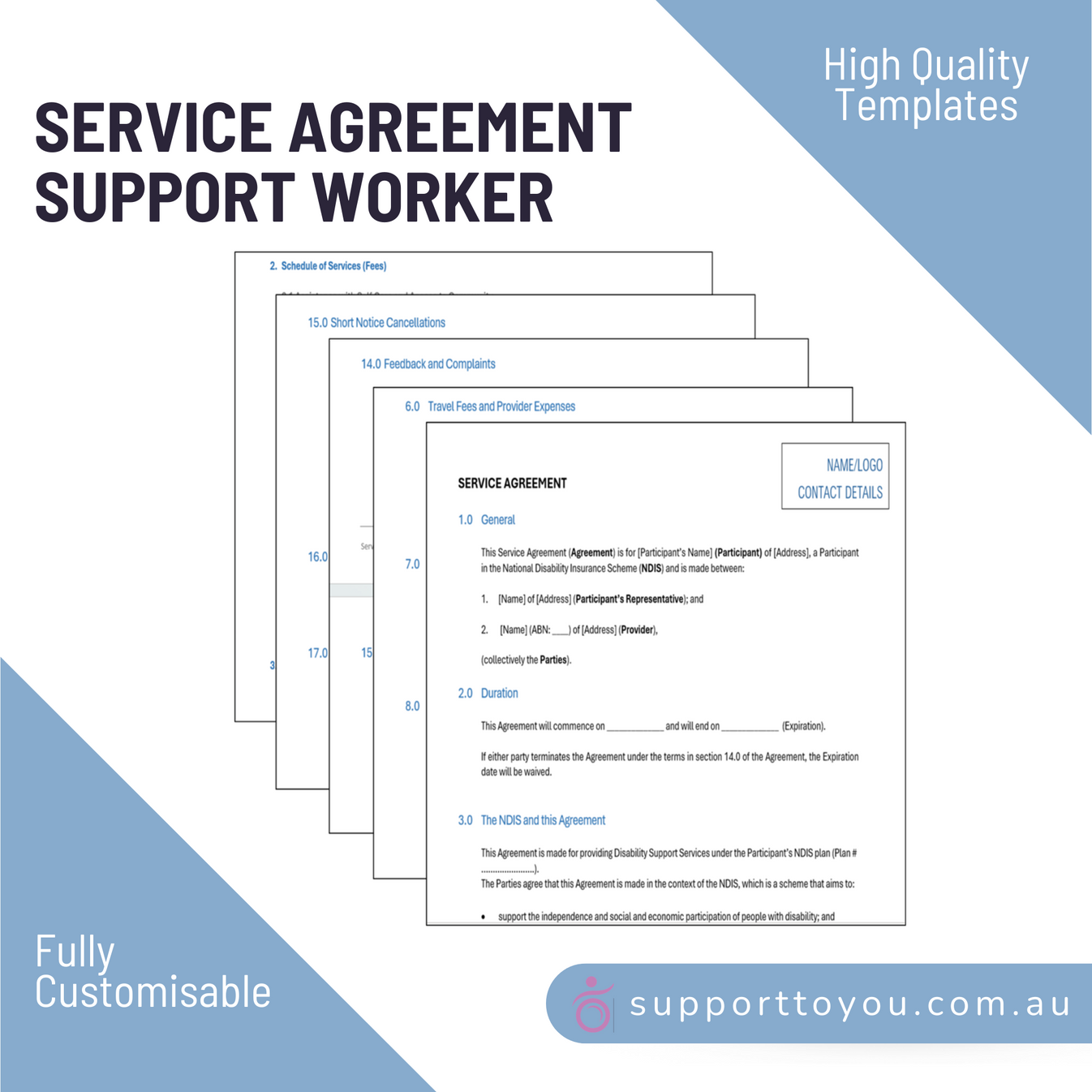 Service Agreement | Participant Support Worker | supporttoyou