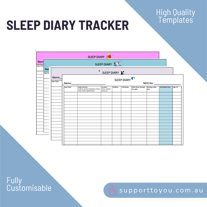 Sleep Diary | Disability Support | supporttoyou